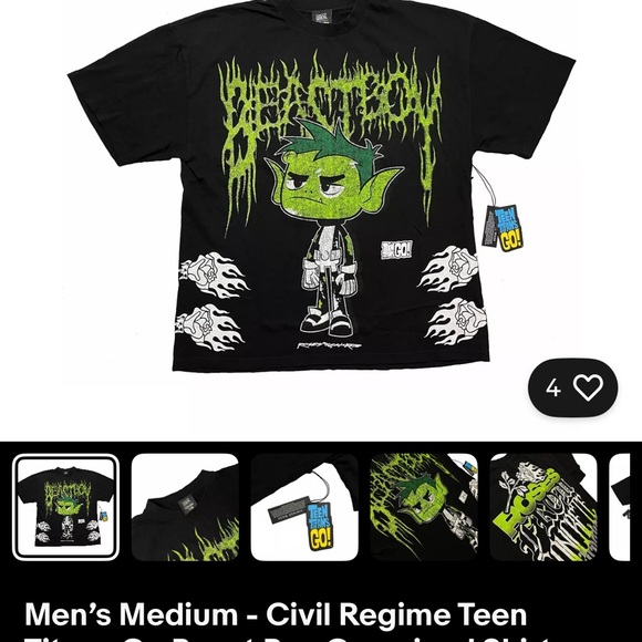 Civil Regime | Shirts | Civil Regime X Teen Titans Collab Black And ...